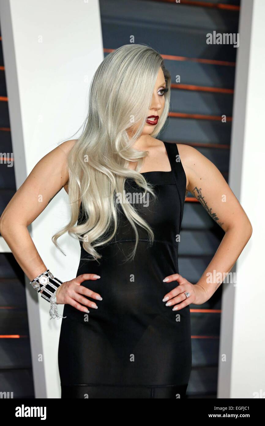 Beverly Hills, CA, USA. 23rd Feb, 2015. Lady Gaga.Vanity Fair Oscar ...