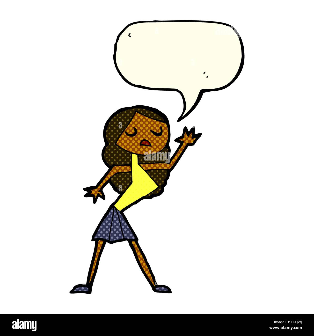 Cartoon dancing woman bubble Cut Out Stock Images & Pictures - Alamy