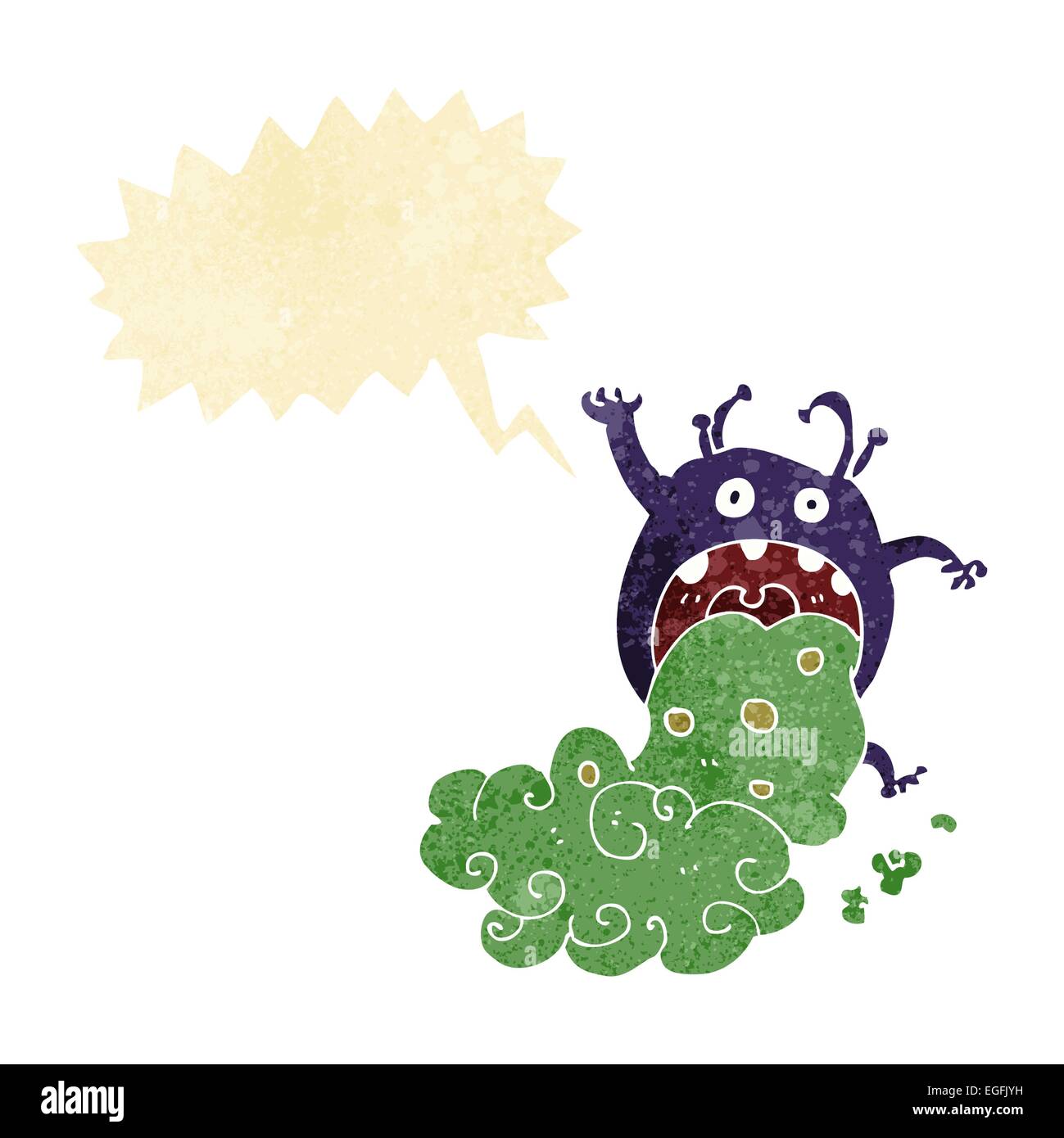 cartoon gross monster being sick with speech bubble Stock Vector Image ...