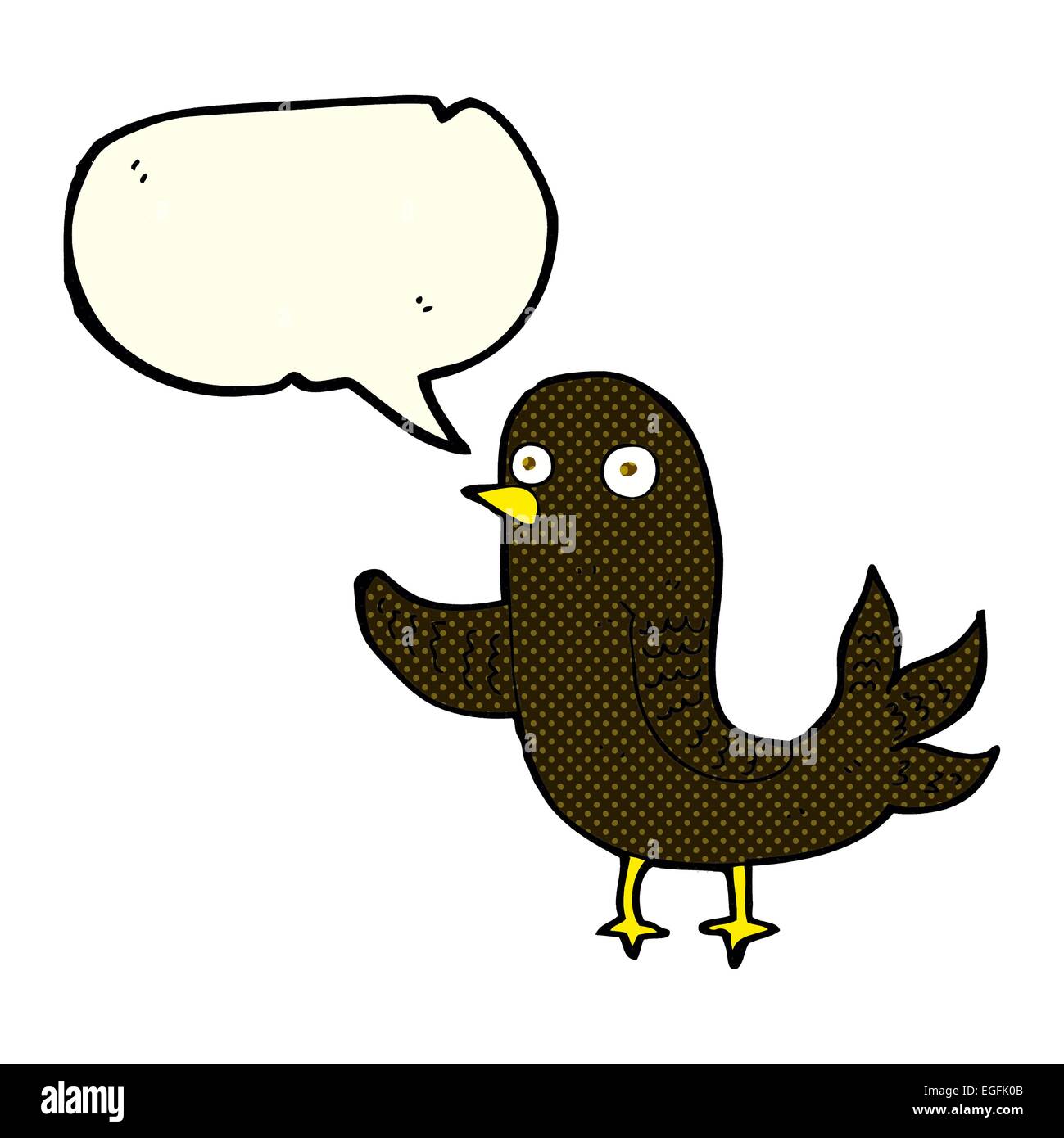 cartoon waving bird with speech bubble Stock Vector Image & Art - Alamy