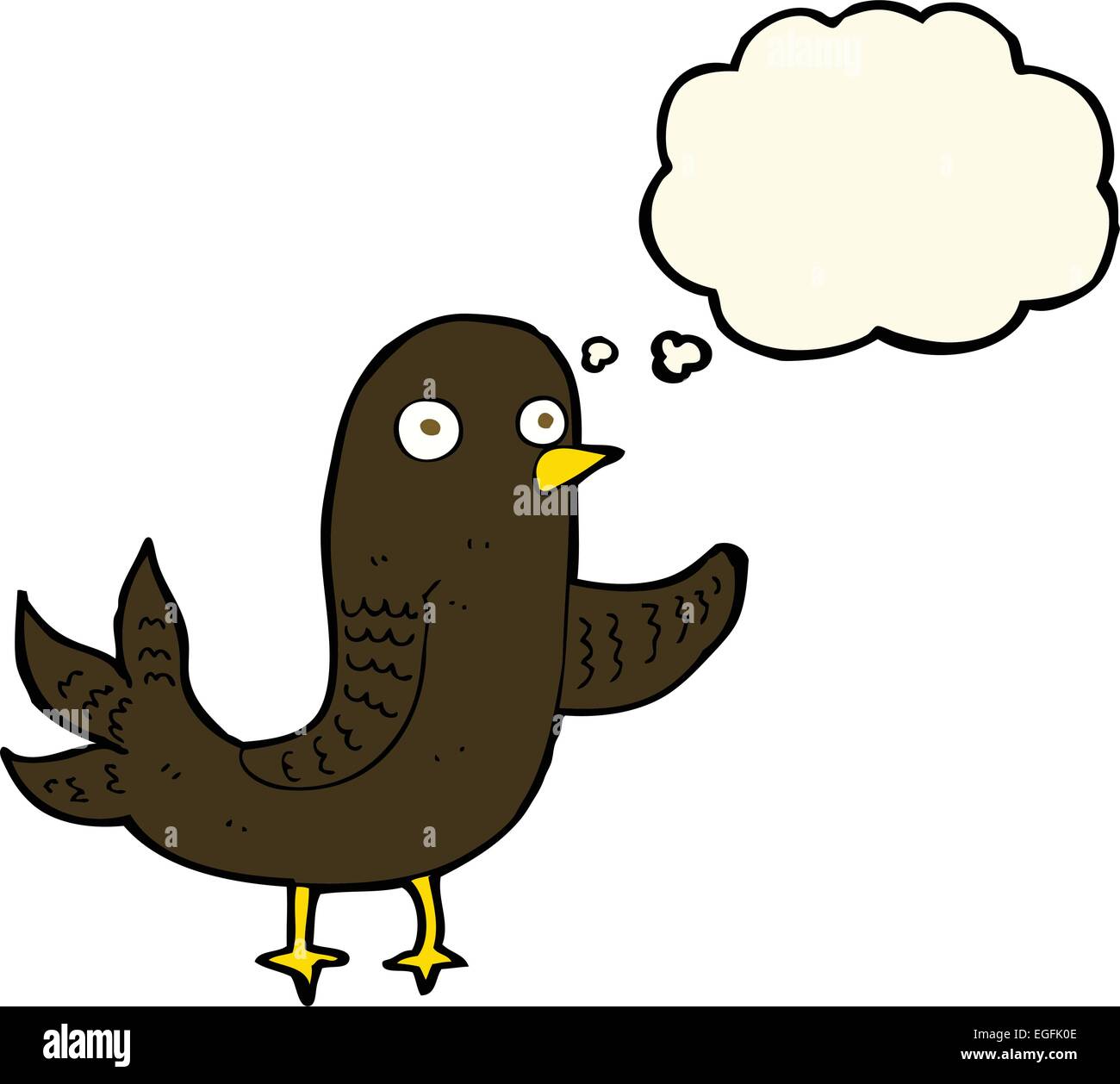 cartoon waving bird with thought bubble Stock Vector Image & Art - Alamy