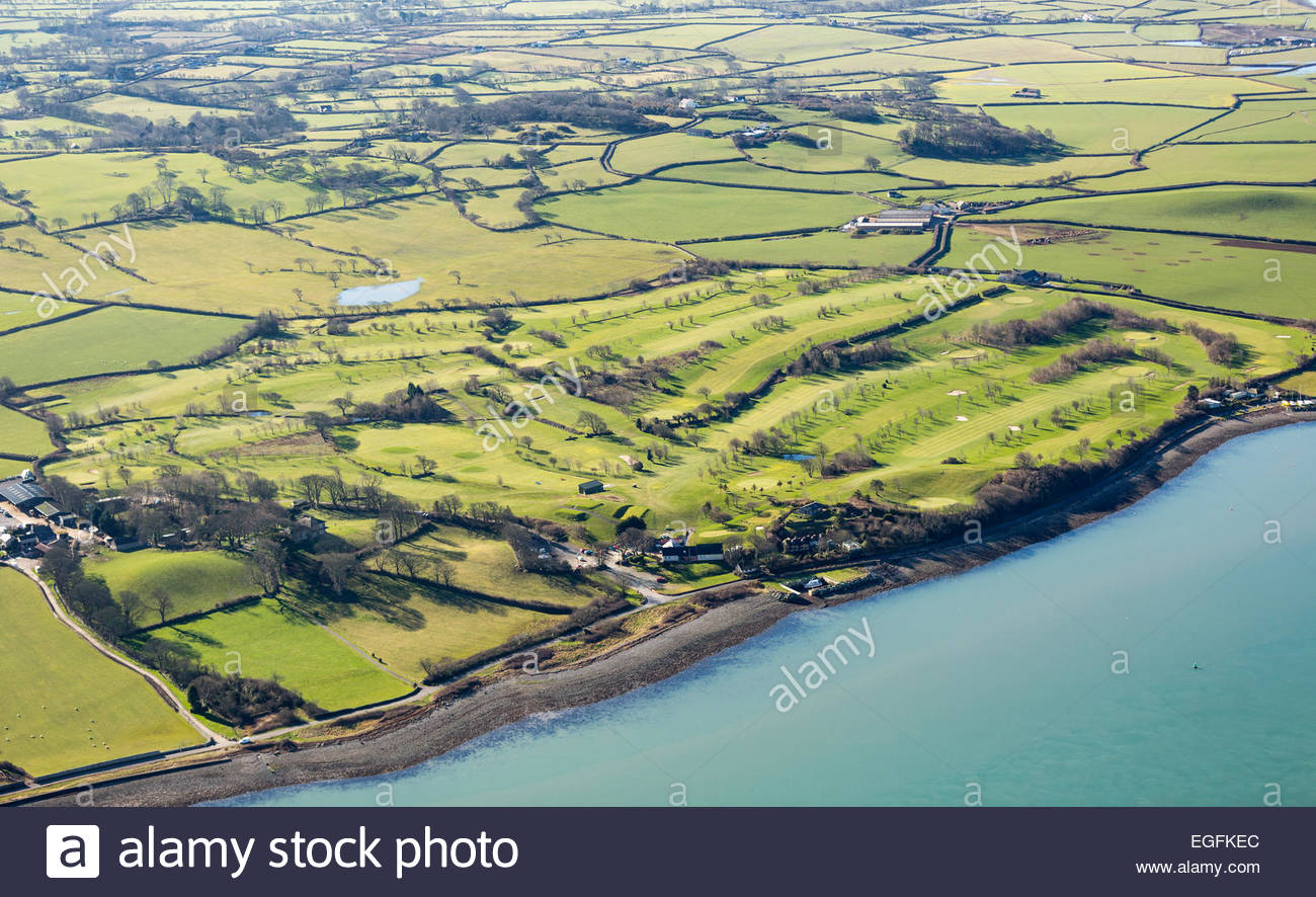 Aerial photograph of Caernarfon Golf Course Stock Photo - Alamy