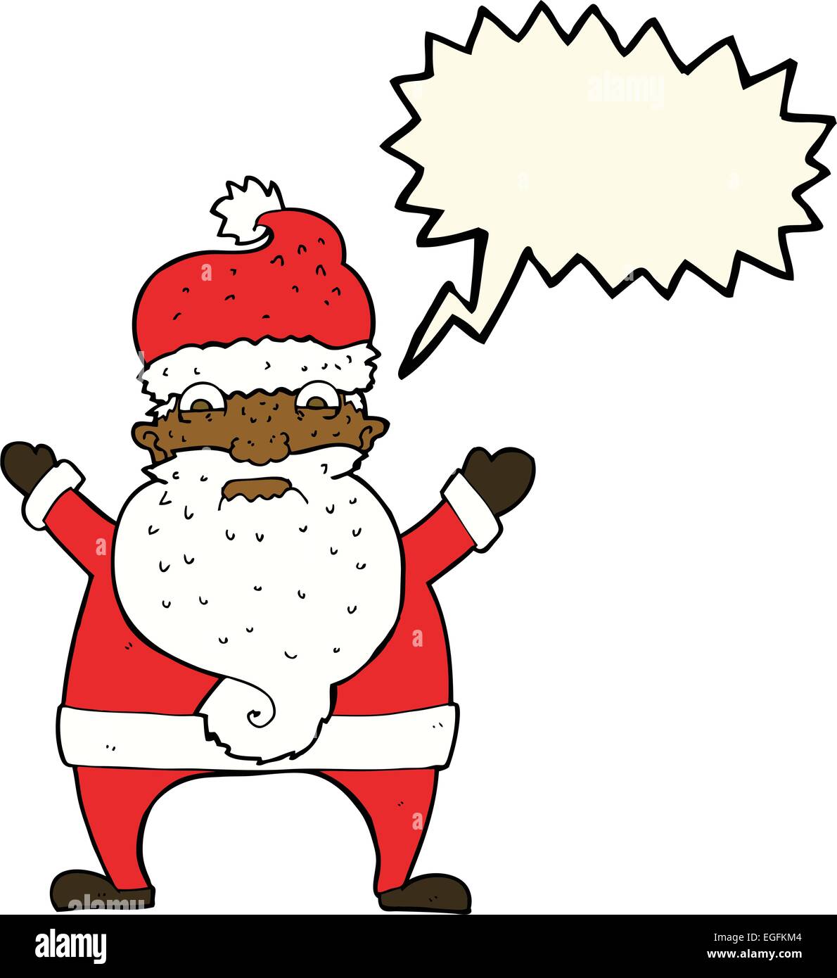 cartoon stressed out santa with speech bubble Stock Vector Image & Art ...