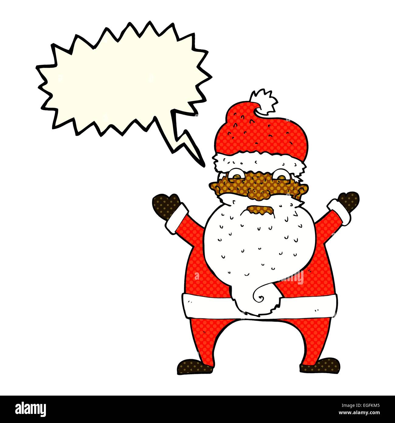 cartoon stressed out santa with speech bubble Stock Vector Image & Art ...