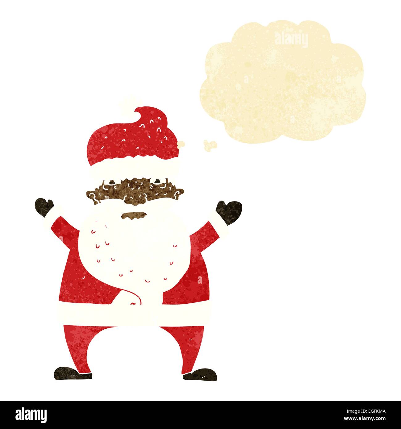 cartoon stressed out santa with thought bubble Stock Vector Image & Art ...