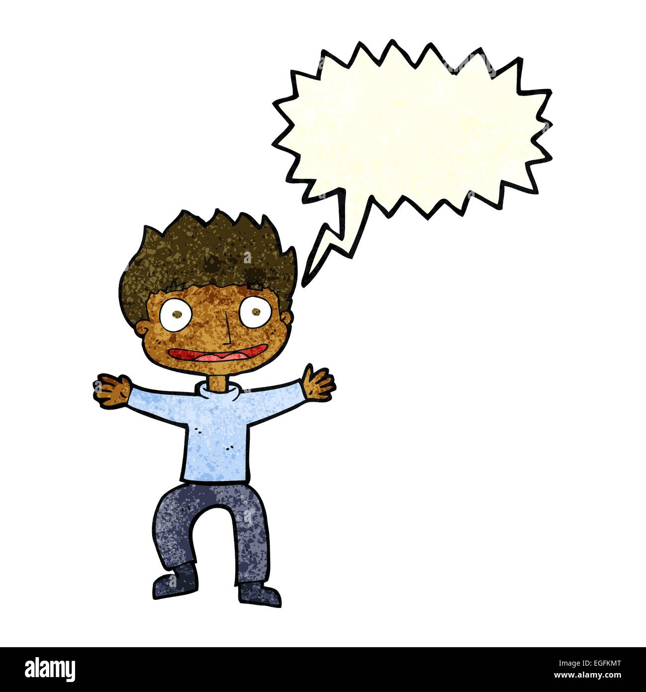 cartoon grinning boy with speech bubble Stock Vector Image & Art - Alamy