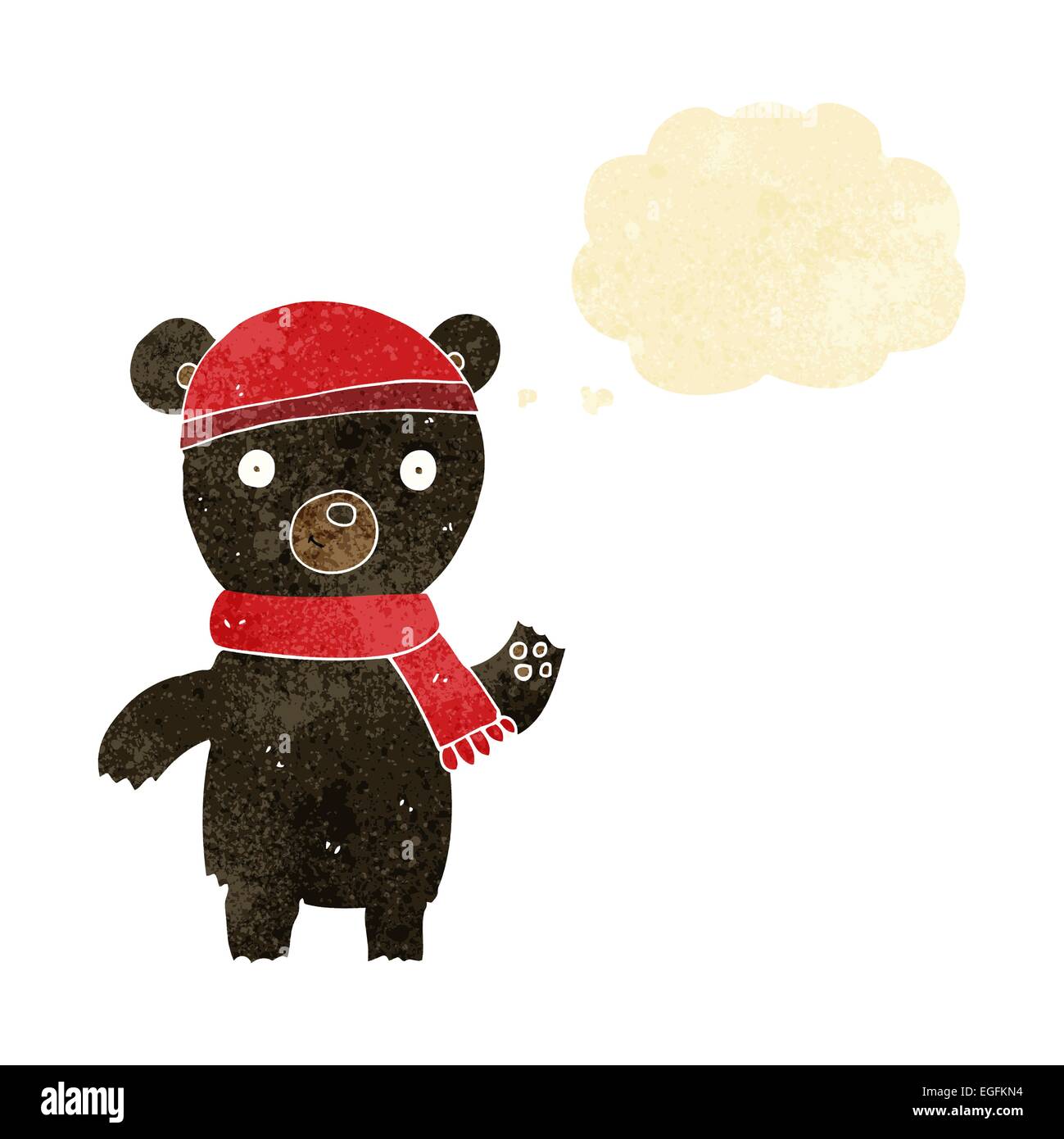 cartoon waving black bear with thought bubble Stock Vector Image & Art ...