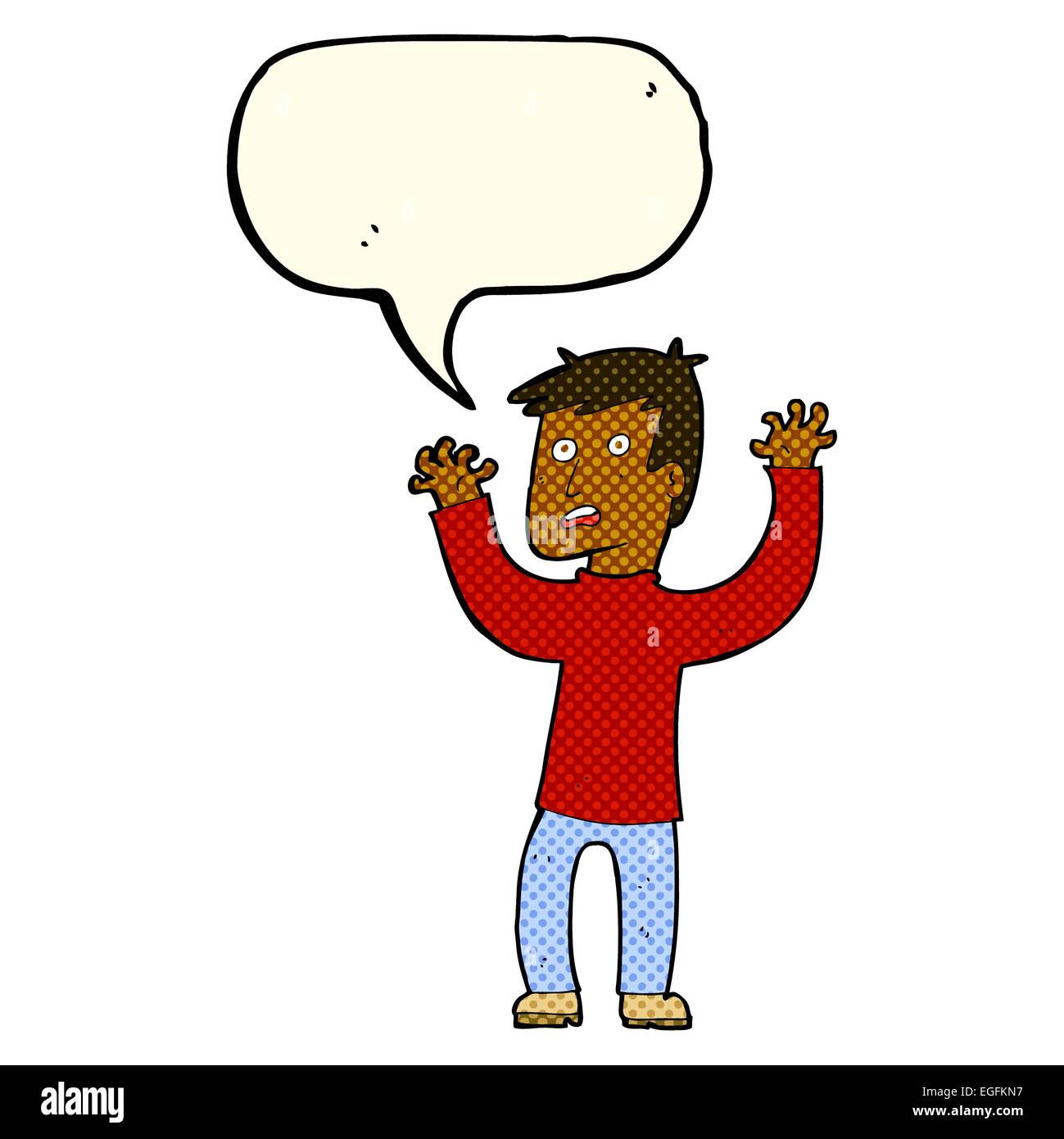 cartoon terrified man with speech bubble Stock Vector Image & Art - Alamy