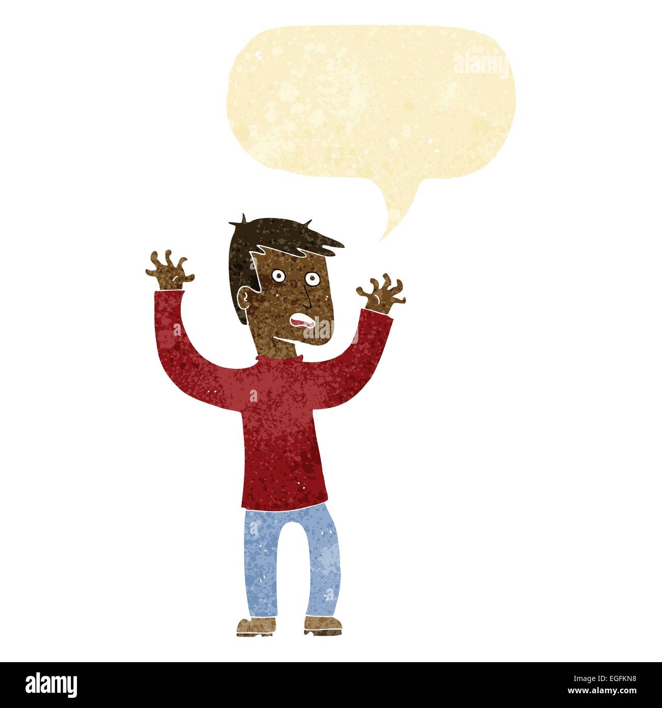 cartoon terrified man with speech bubble Stock Vector Image & Art - Alamy