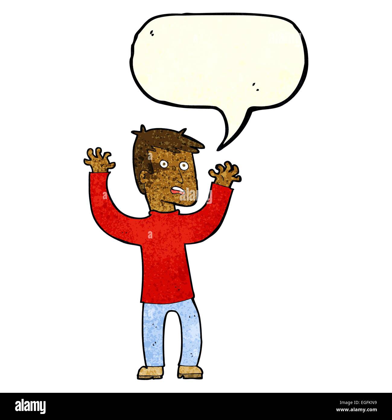 cartoon terrified man with speech bubble Stock Vector Image & Art - Alamy