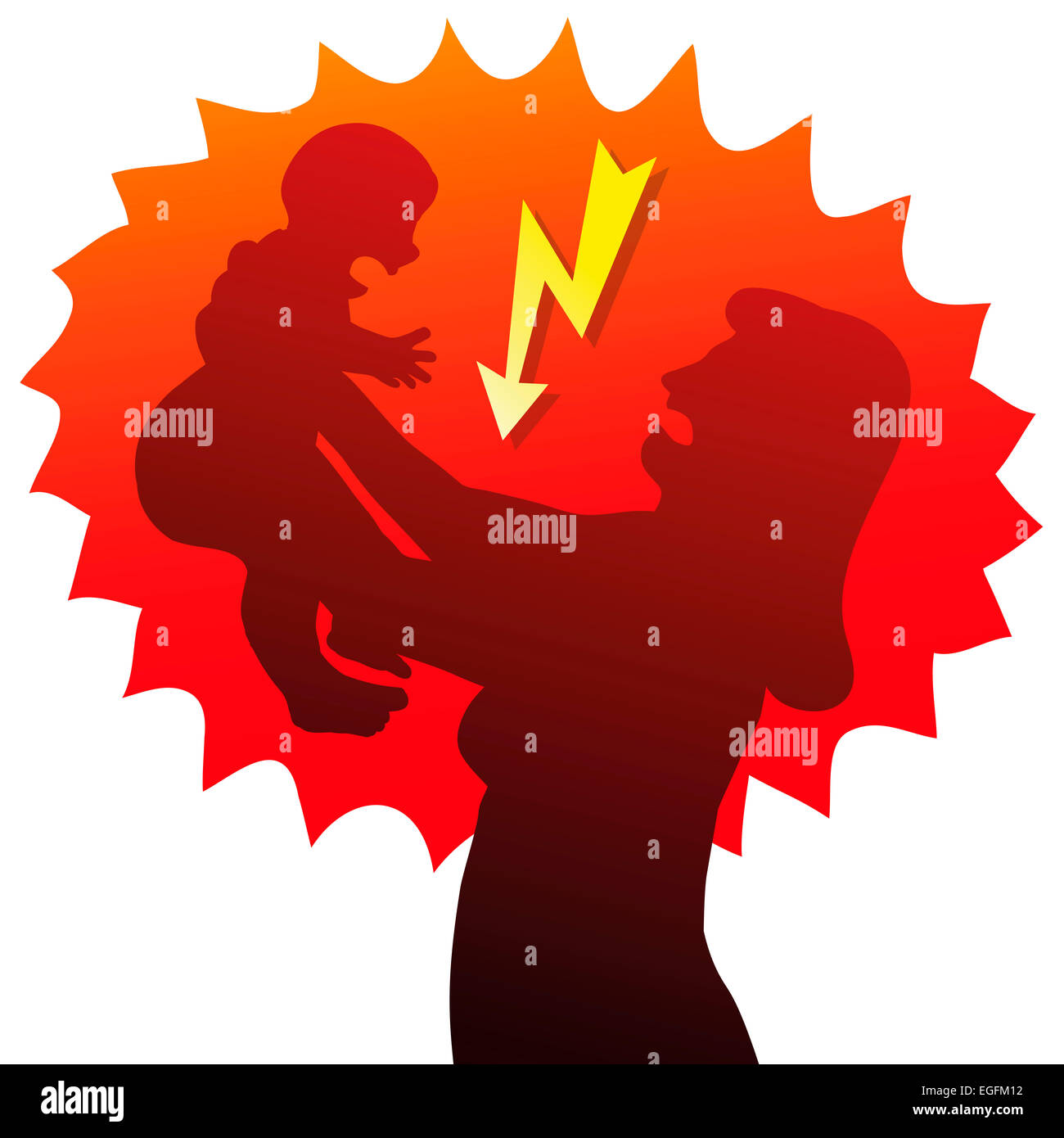 Angry and stressed mum with crying baby Stock Photo - Alamy