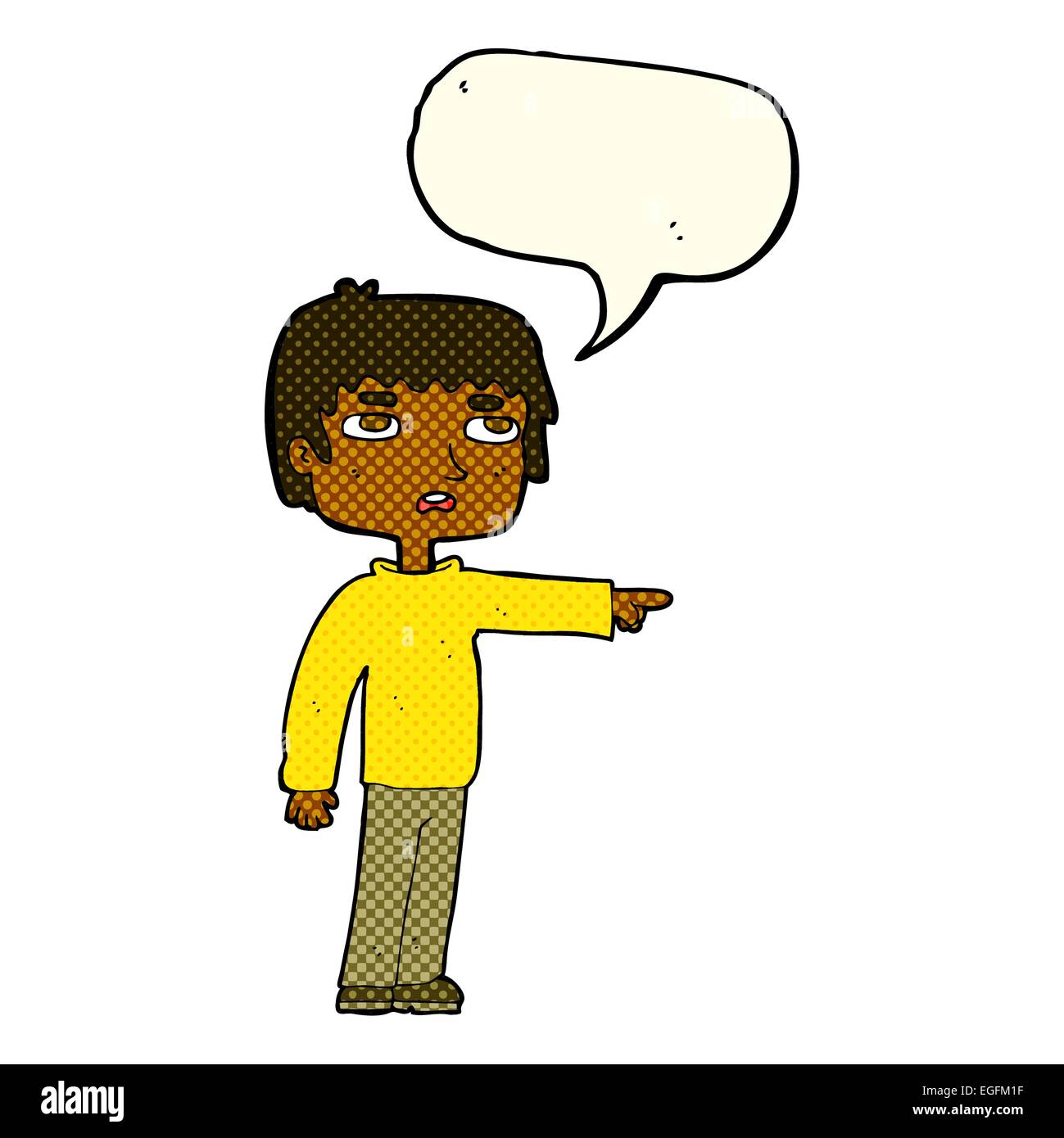 cartoon boy pointing with speech bubble Stock Vector Image & Art - Alamy