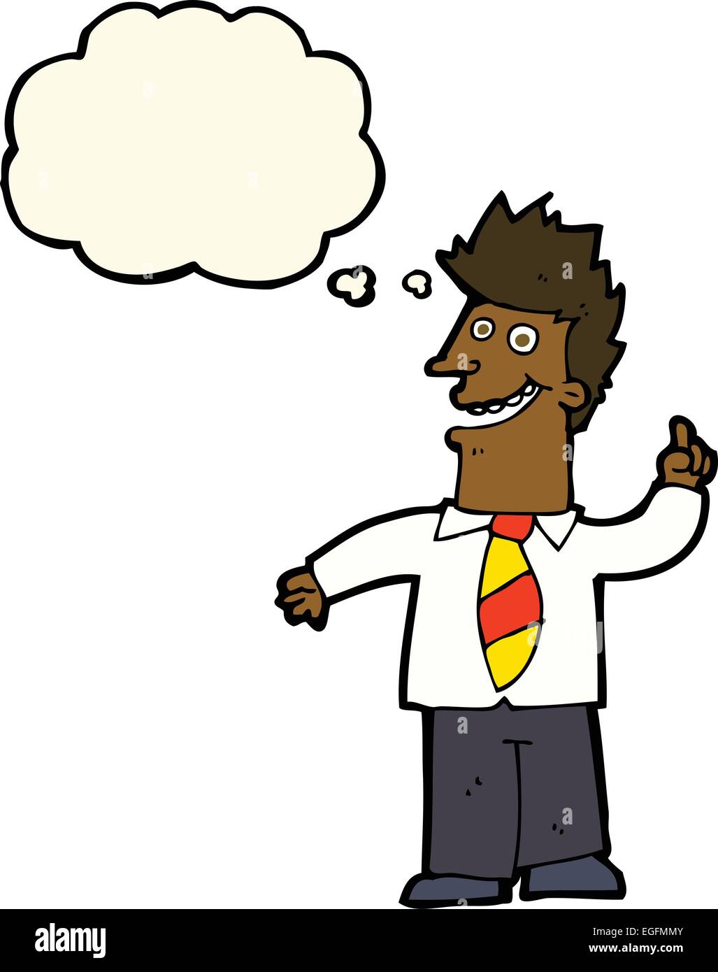 cartoon man with good idea with thought bubble Stock Vector Image & Art ...