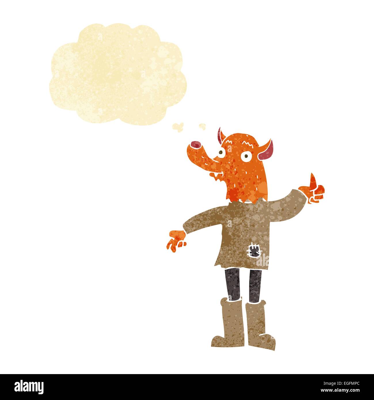 cartoon fox man with thought bubble Stock Vector Image & Art - Alamy