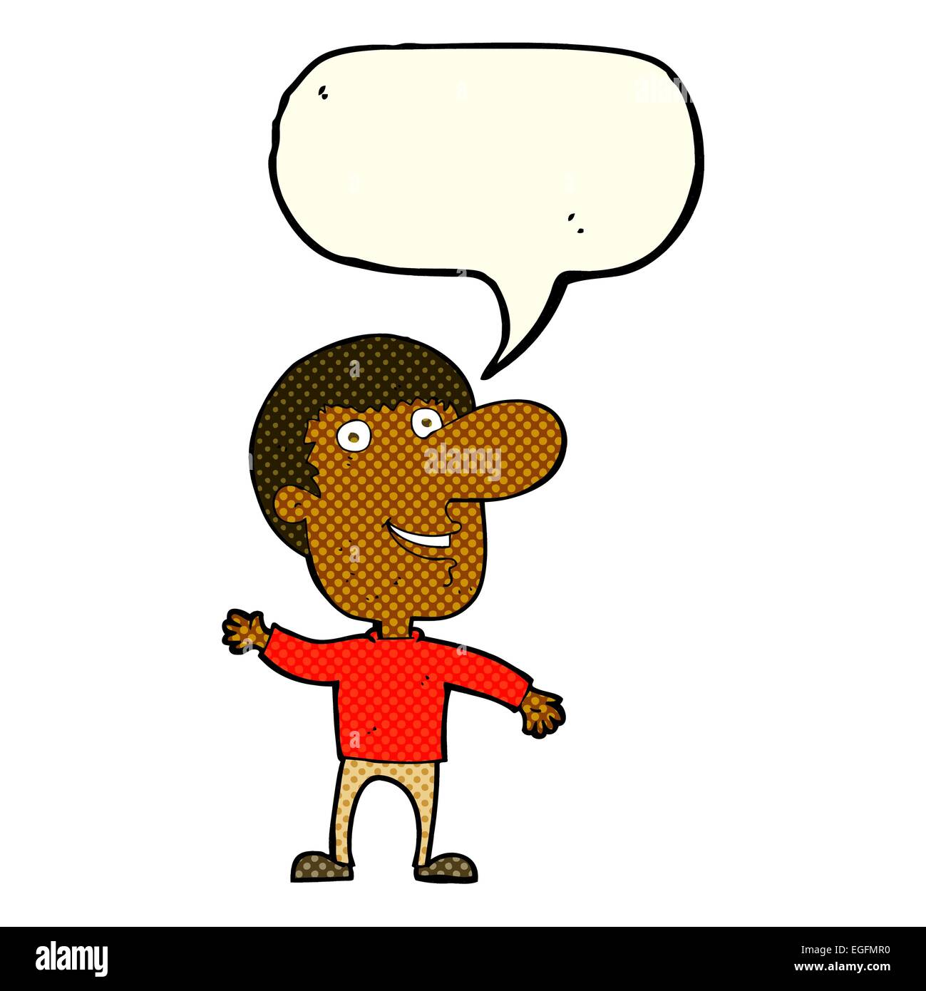 cartoon waving man with speech bubble Stock Vector Image & Art - Alamy