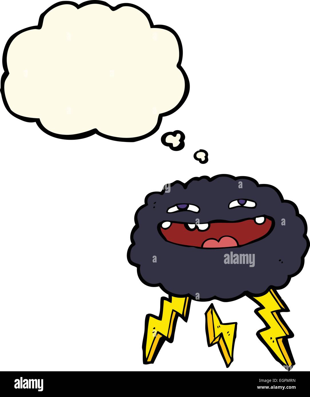 happy cartoon cloud with thought bubble Stock Vector Image & Art - Alamy