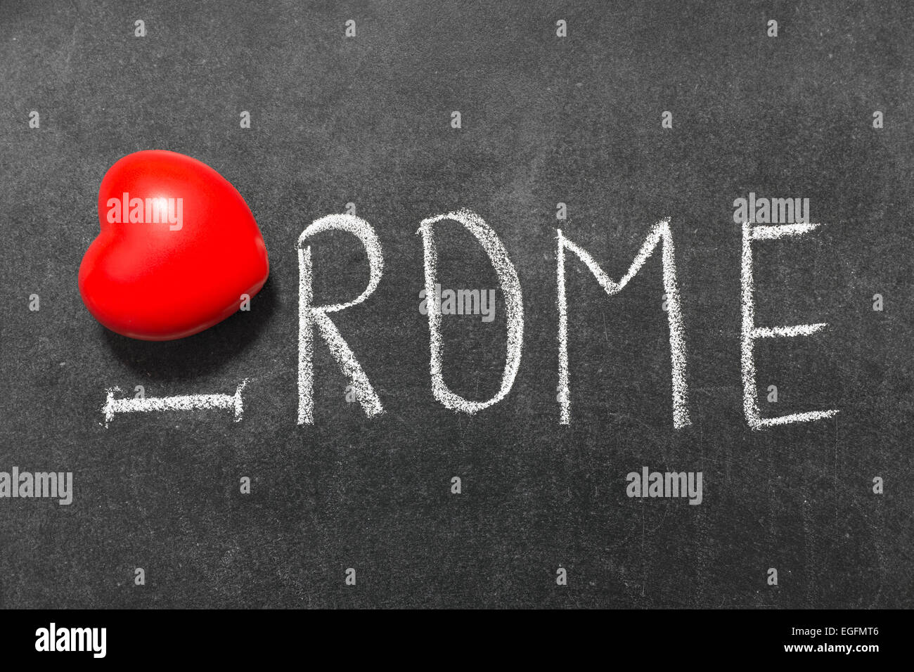 I love Rome phrase handwritten on school blackboard Stock Photo - Alamy