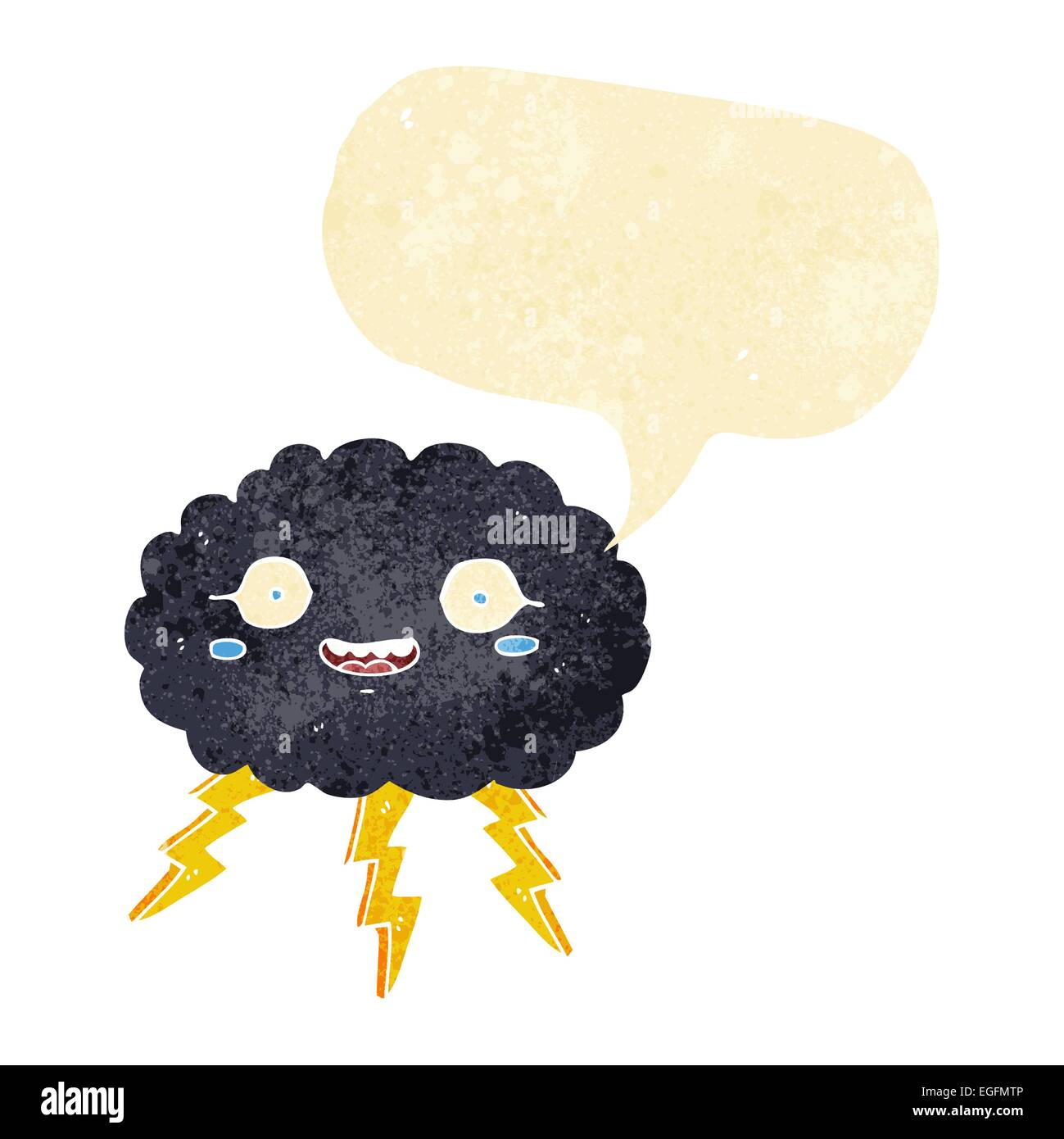 happy cartoon rain cloud with speech bubble Stock Vector Image & Art ...