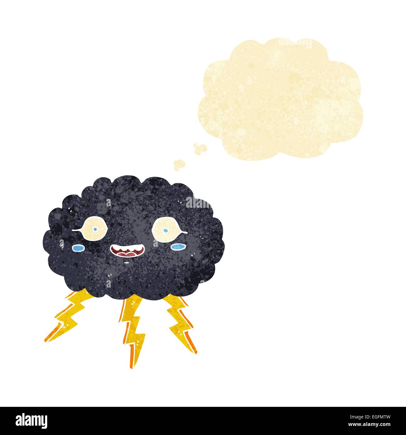 happy cartoon rain cloud with thought bubble Stock Vector Image & Art ...