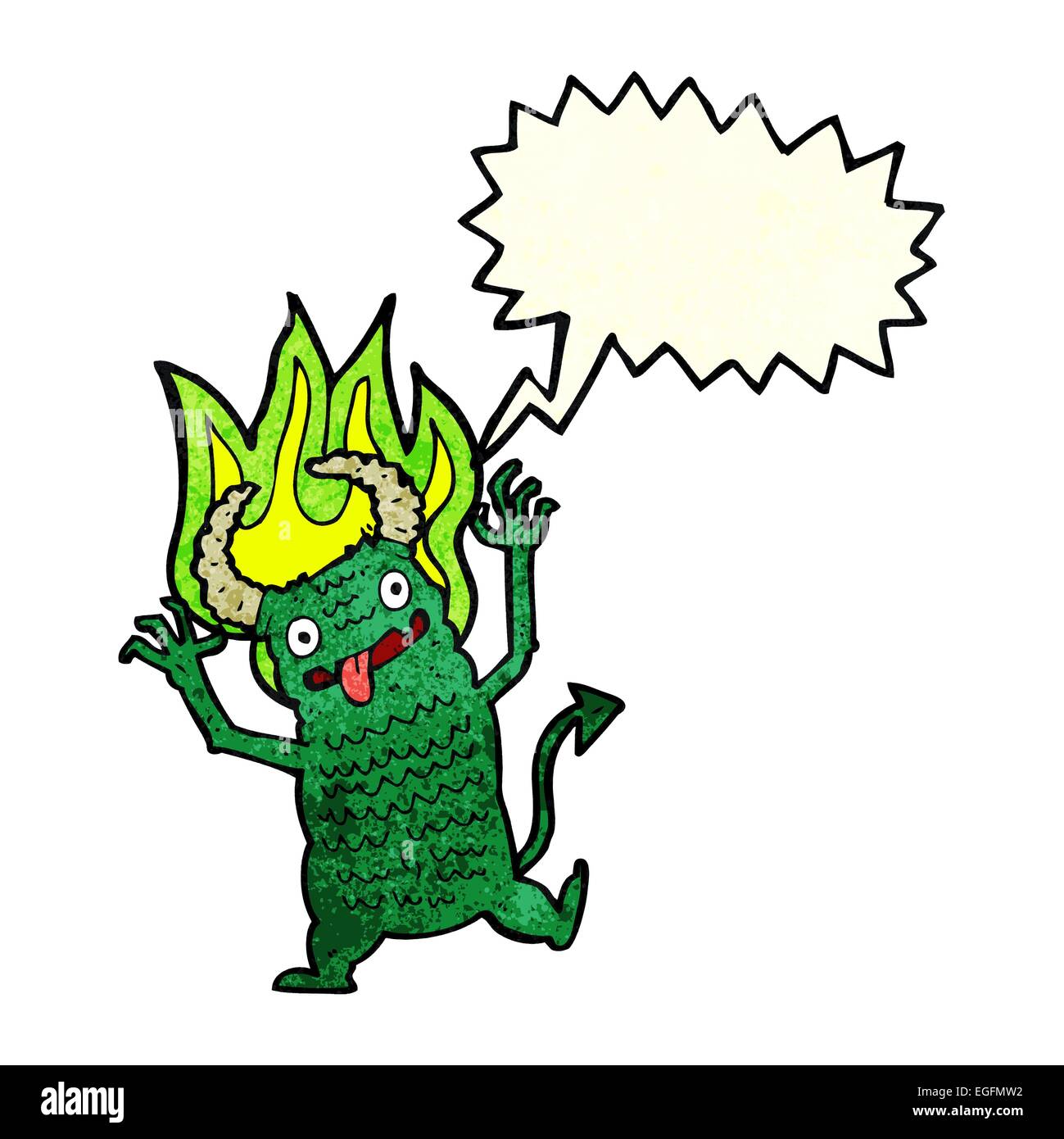 cartoon demon with speech bubble Stock Vector Image & Art - Alamy