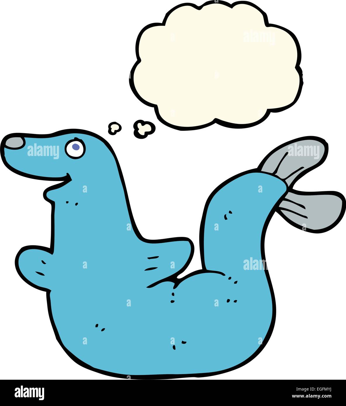 cartoon seal with thought bubble Stock Vector Image & Art - Alamy