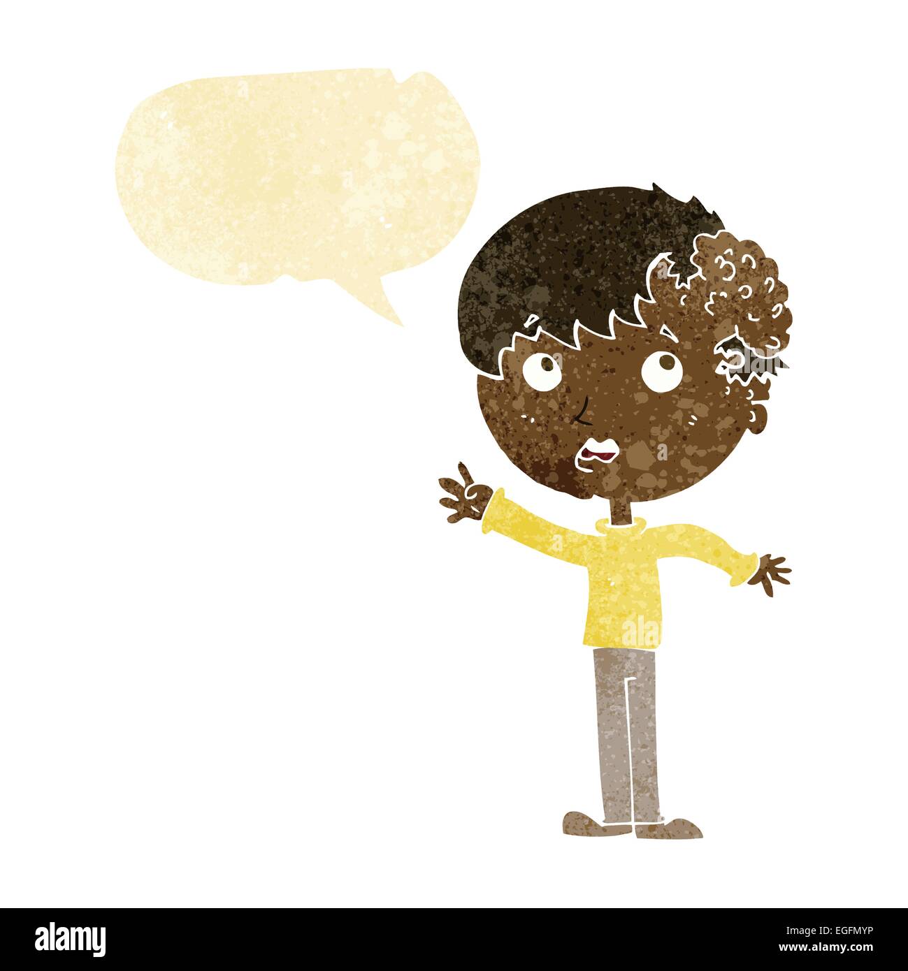 cartoon boy with growth on head with speech bubble Stock Vector Image ...