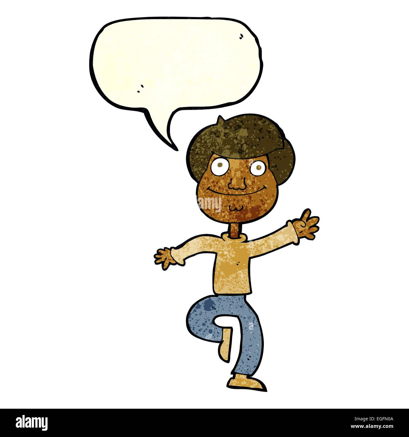 cartoon dancing man with speech bubble Stock Vector Image & Art - Alamy