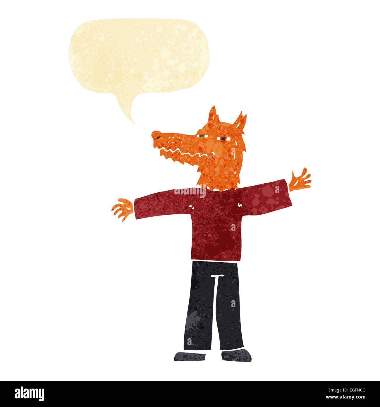 cartoon happy fox man with speech bubble Stock Vector Image & Art - Alamy