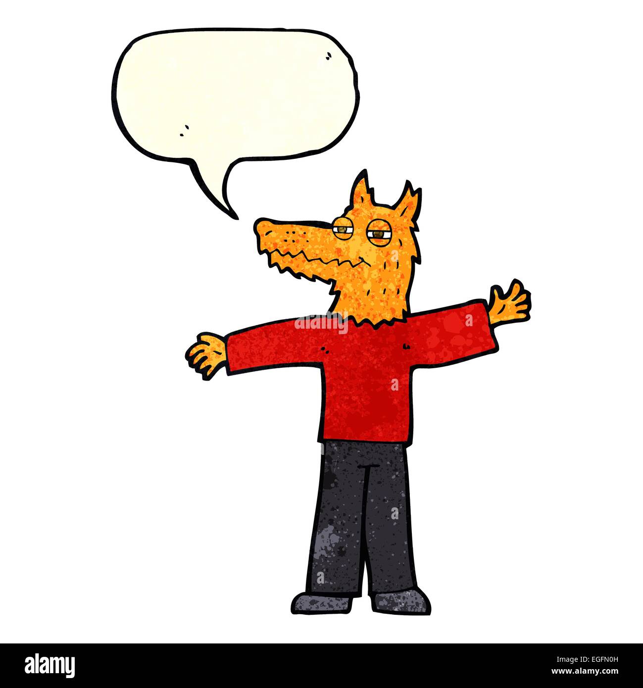 cartoon happy fox man with speech bubble Stock Vector Image & Art - Alamy