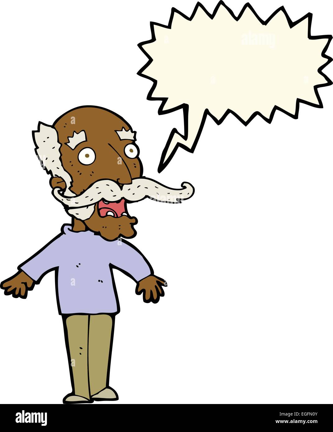 cartoon old man gasping in surprise with speech bubble Stock Vector ...