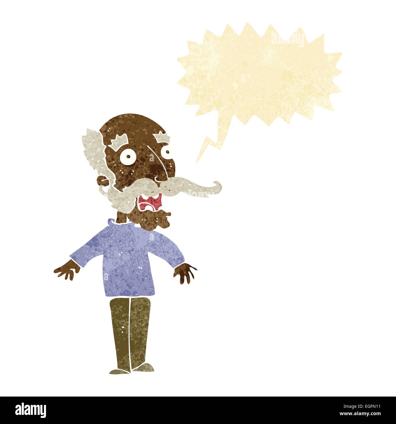cartoon old man gasping in surprise with speech bubble Stock Vector ...