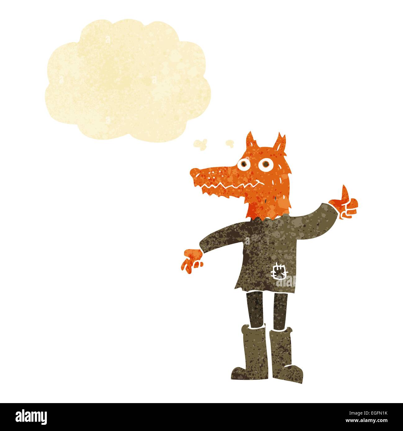 cartoon fox man with thought bubble Stock Vector Image & Art - Alamy