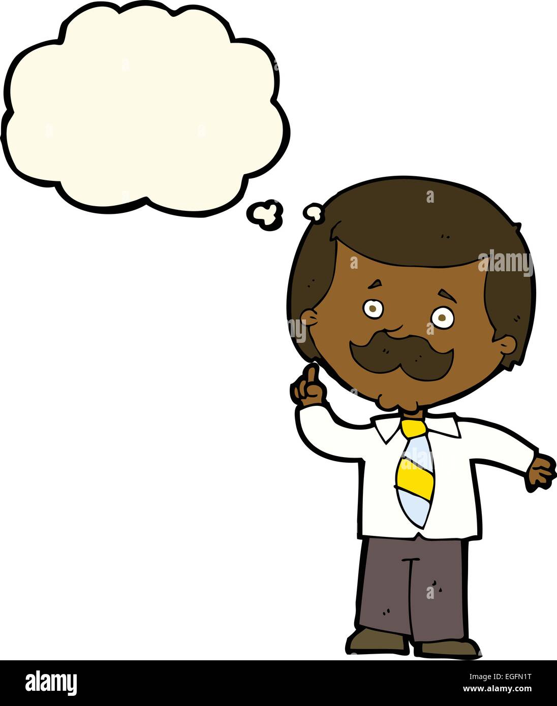 cartoon newsreader man with idea with thought bubble Stock Vector Image ...