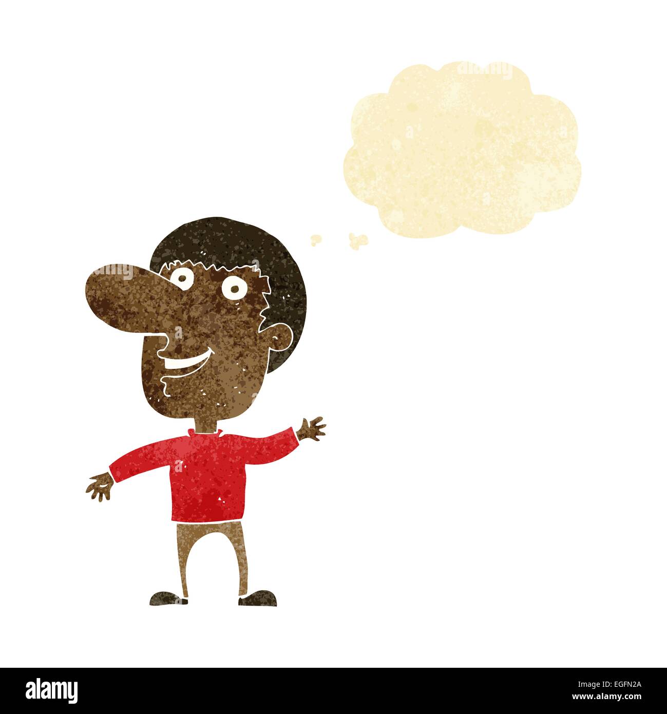 cartoon waving man with thought bubble Stock Vector Image & Art - Alamy