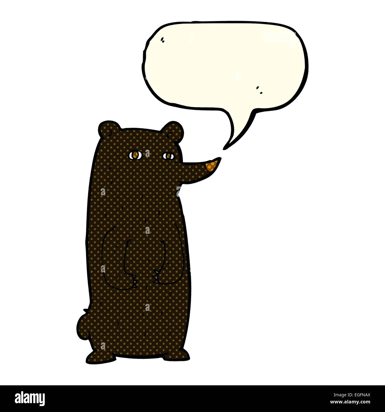 funny cartoon black bear with speech bubble Stock Vector Image & Art ...