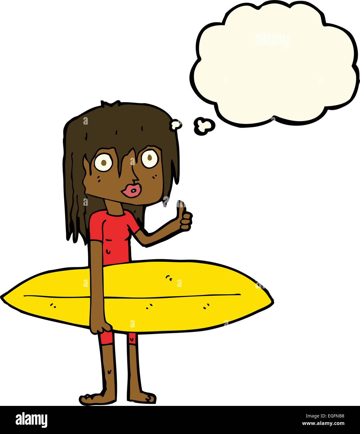 Surfer girl cartoon hi-res stock photography and images - Alamy