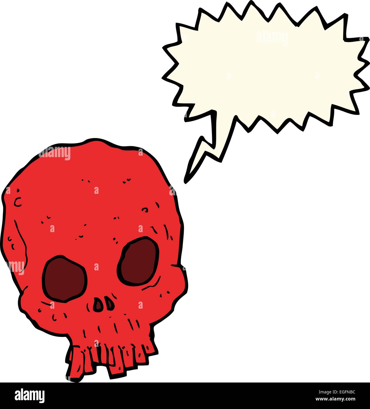 cartoon spooky skull with speech bubble Stock Vector Image & Art - Alamy