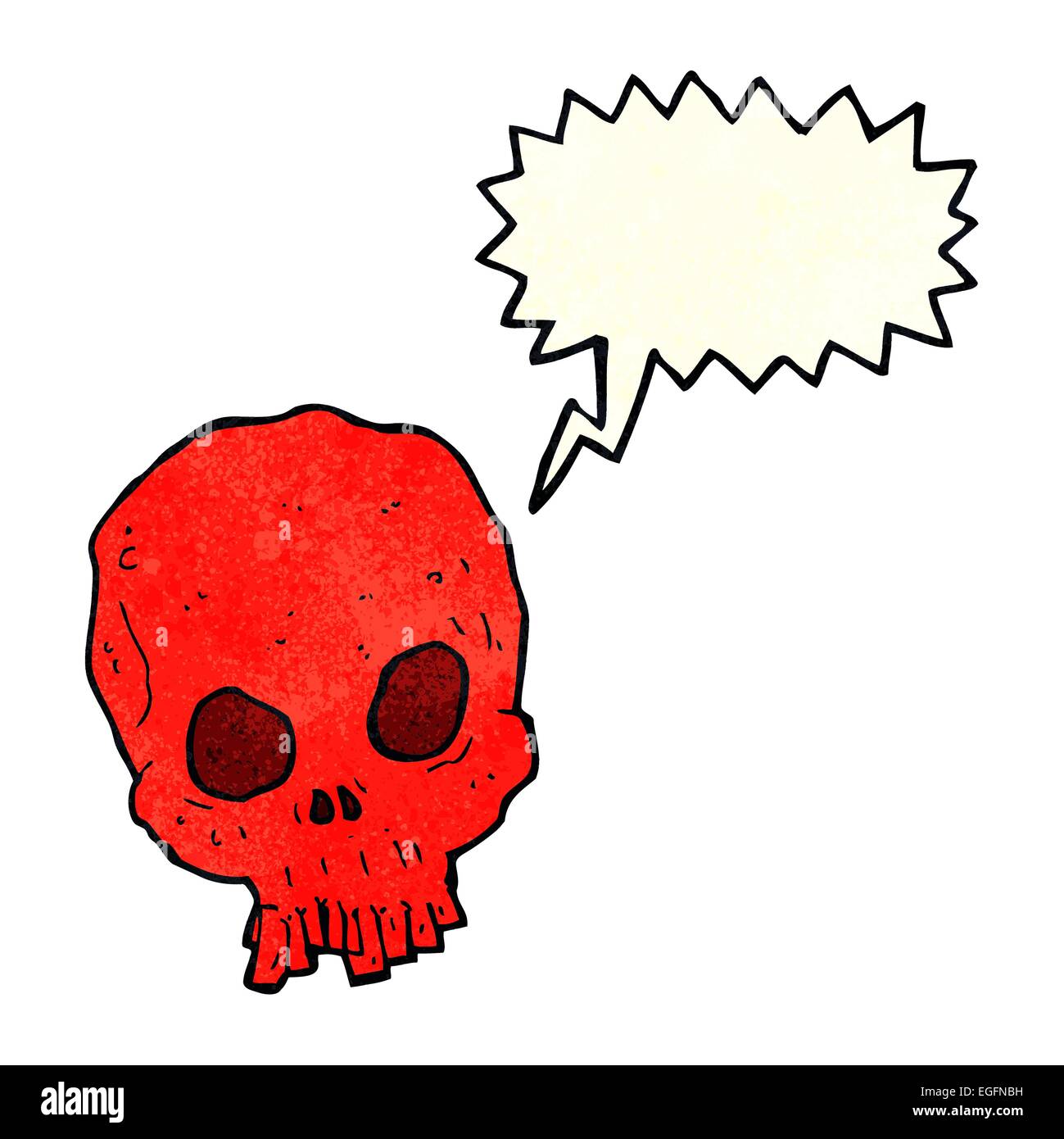 cartoon spooky skull with speech bubble Stock Vector Image & Art - Alamy