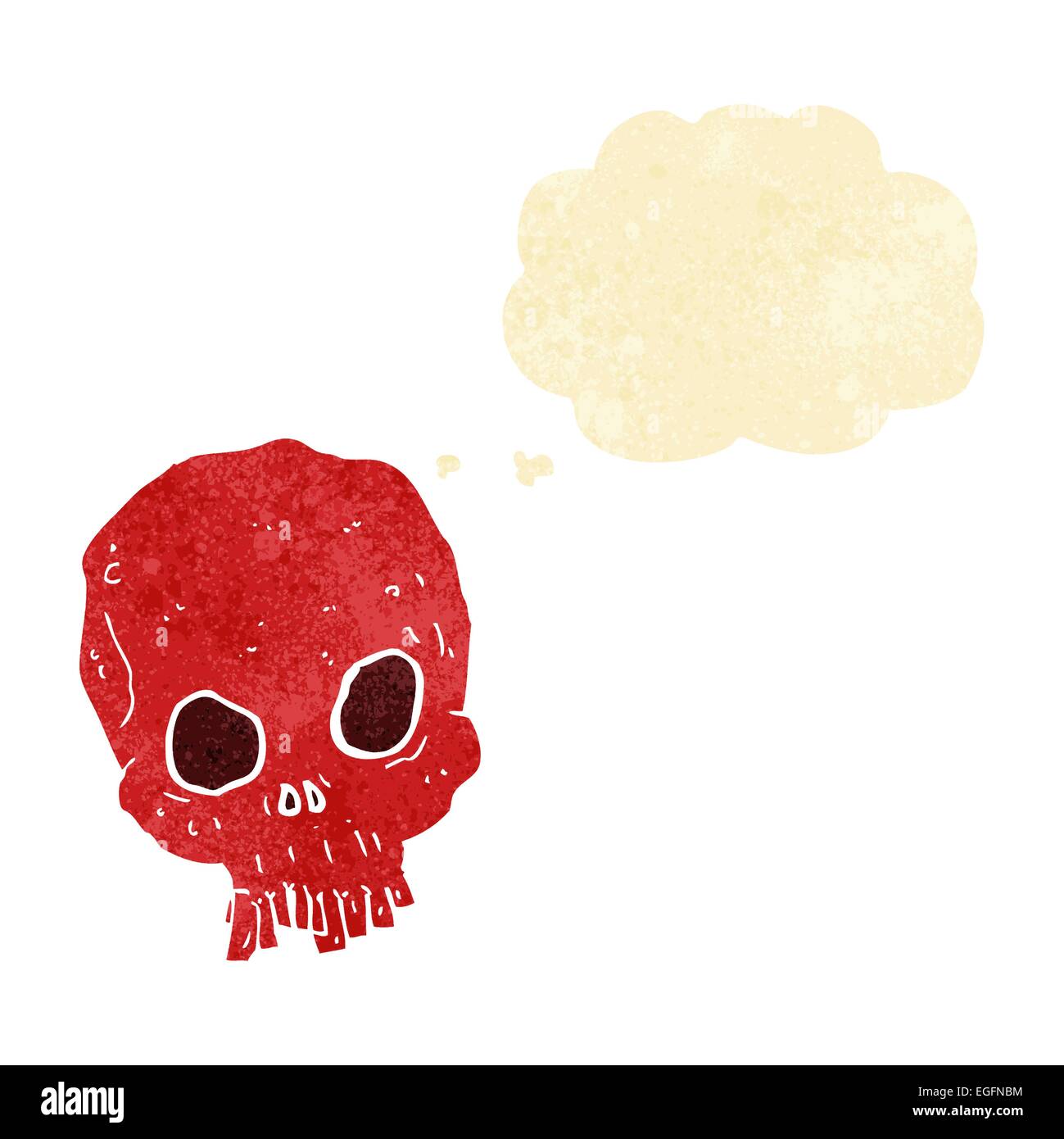 cartoon spooky skull with thought bubble Stock Vector Image & Art - Alamy