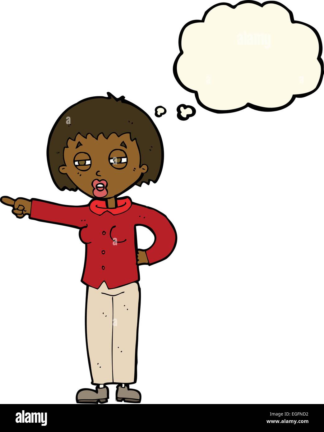 cartoon woman telling off with thought bubble Stock Vector Image & Art ...