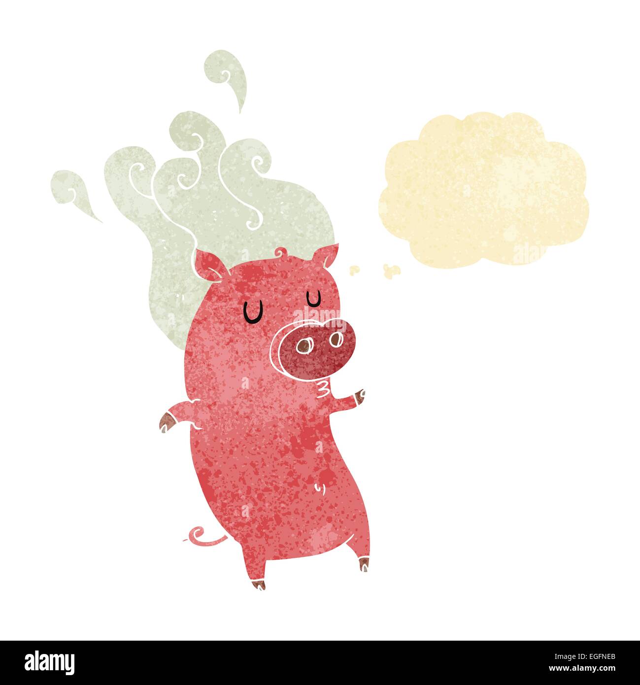smelly cartoon pig with thought bubble Stock Vector Image & Art - Alamy