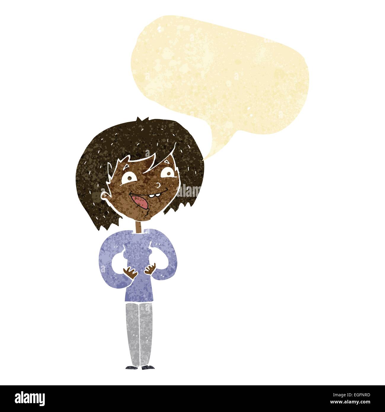 Cartoon excited woman bubble Stock Vector Images - Alamy