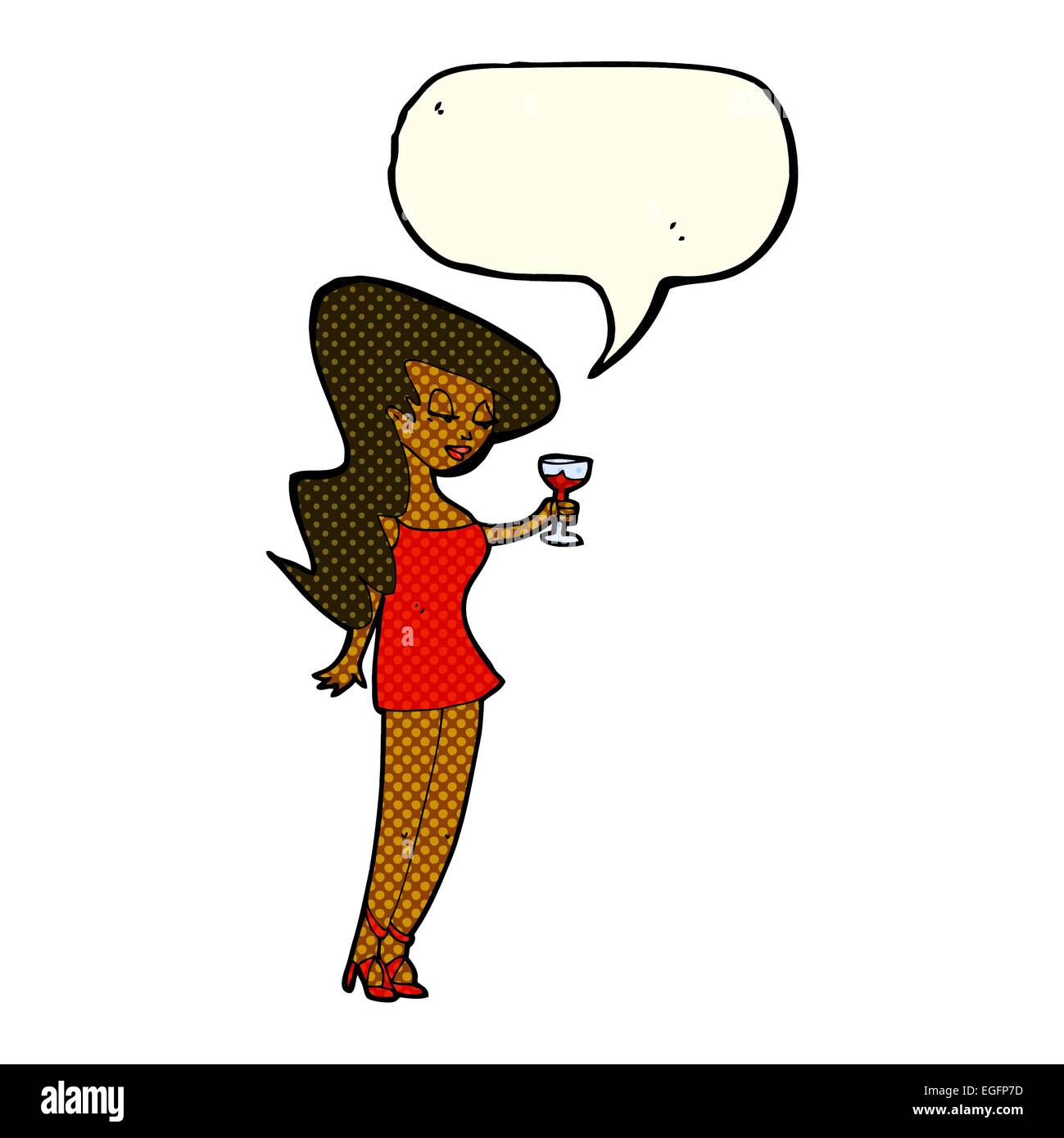 cartoon woman at party with speech bubble Stock Vector Image & Art - Alamy