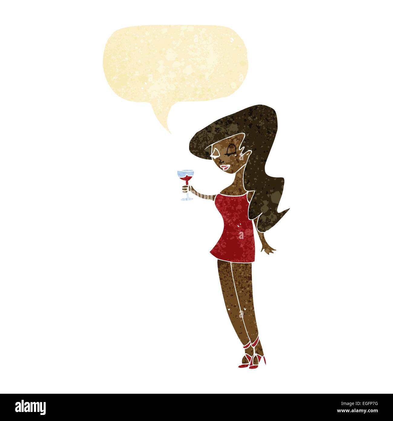 cartoon woman at party with speech bubble Stock Vector Image & Art - Alamy