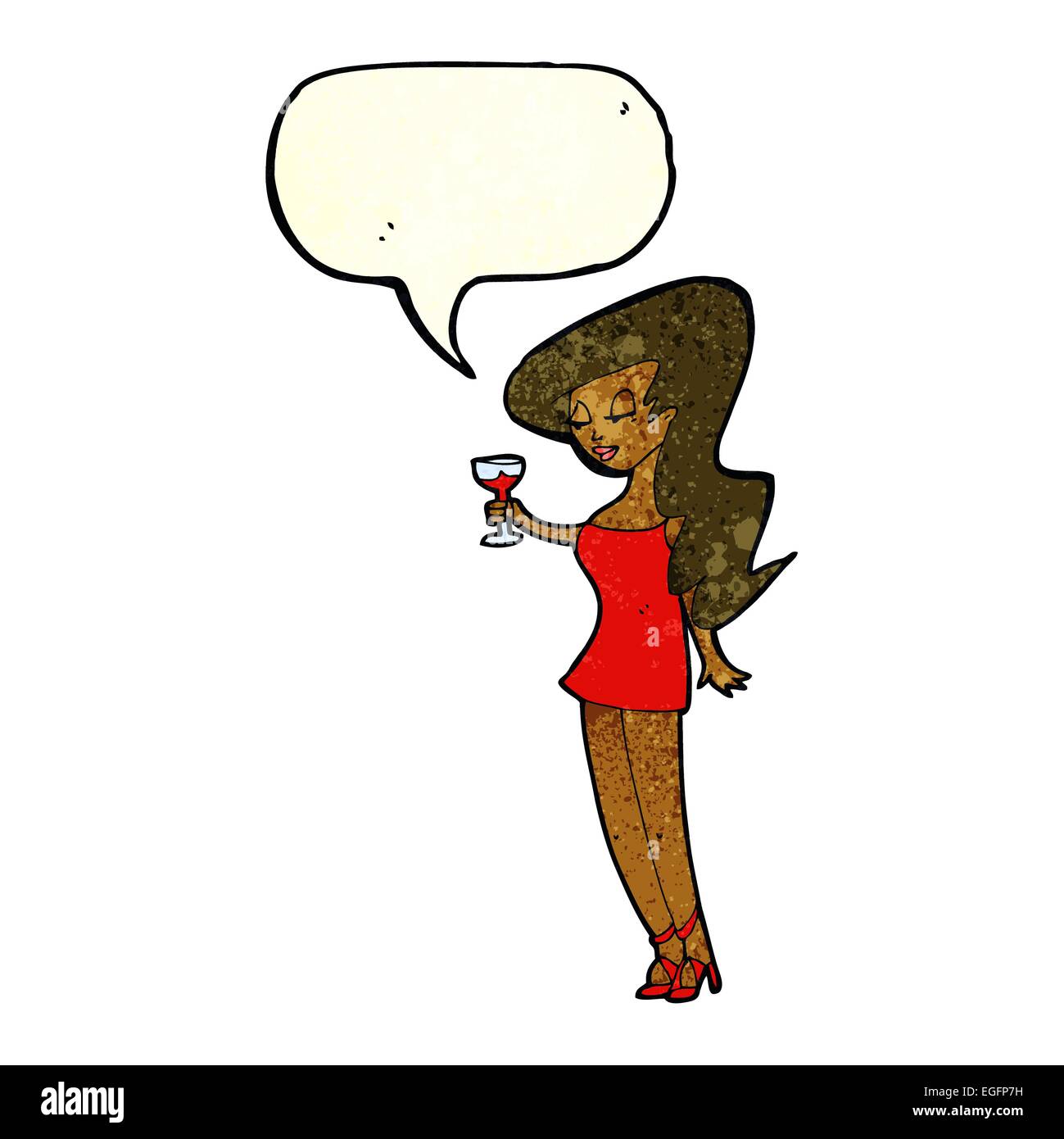 cartoon woman at party with speech bubble Stock Vector Image & Art - Alamy