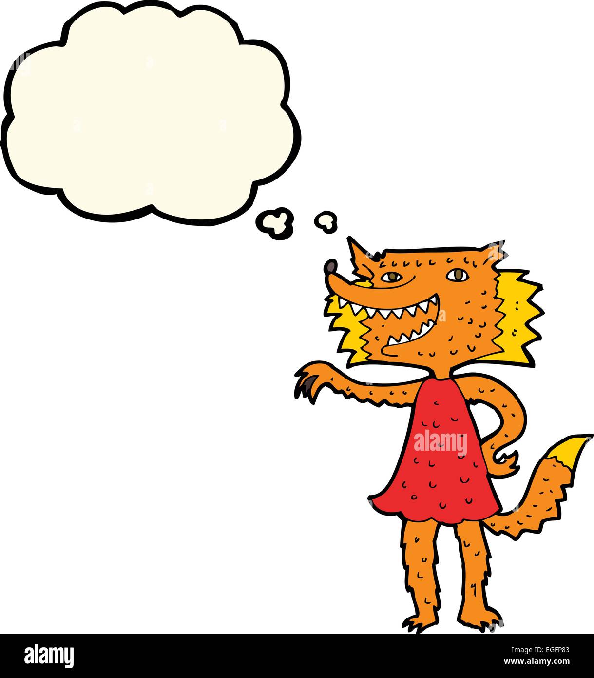 cartoon fox girl with thought bubble Stock Vector Image & Art - Alamy