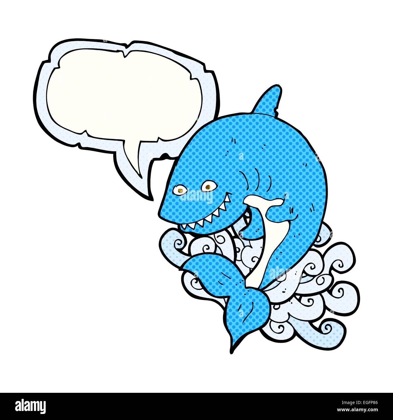 cartoon shark with speech bubble Stock Vector Image & Art - Alamy