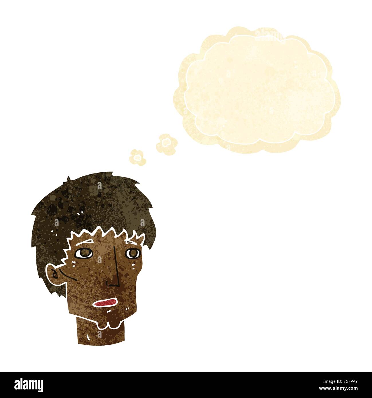 cartoon worried man with thought bubble Stock Vector Image & Art - Alamy