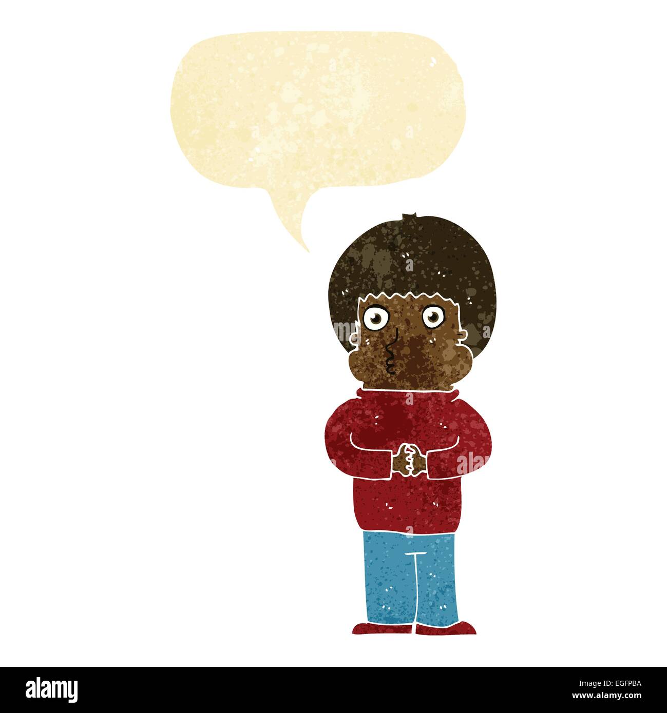 cartoon shy boy with speech bubble Stock Vector Image & Art - Alamy