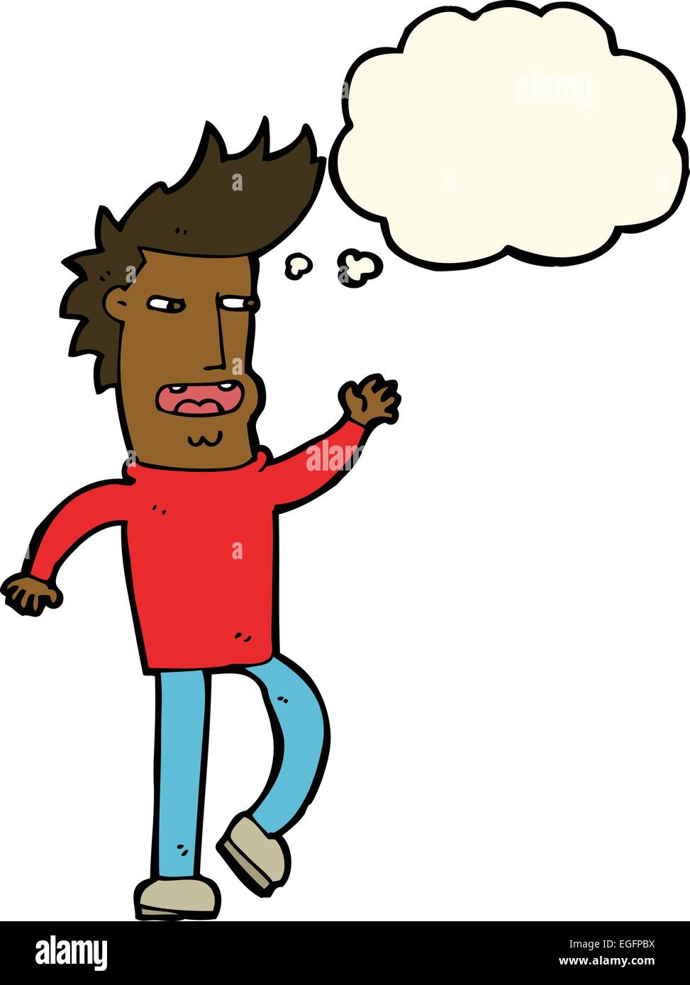 cartoon loudmouth man with thought bubble Stock Vector Image & Art - Alamy